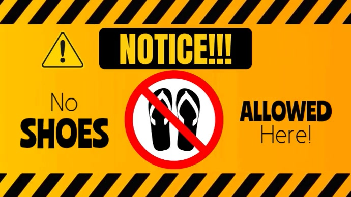 Orange No Shoes Allowed Notice YouTube Thumbnail Video Templat ...