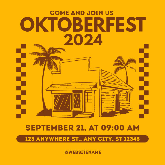 Orange Oktoberfest Instagram Post Template | PosterMyWall