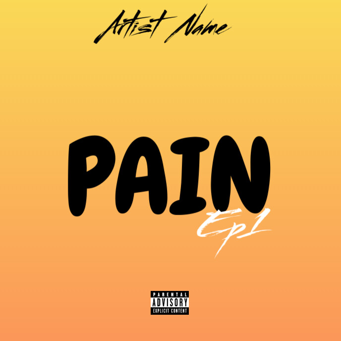 Orange Pain Mixtape Album Cover Template | PosterMyWall