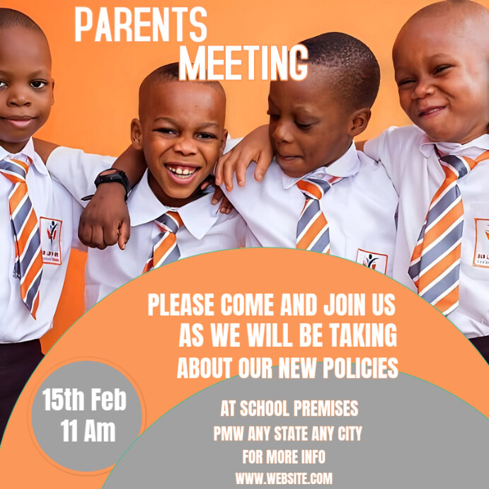Plantilla de Orange Parents Meeting Instagram Post | PosterMyWall