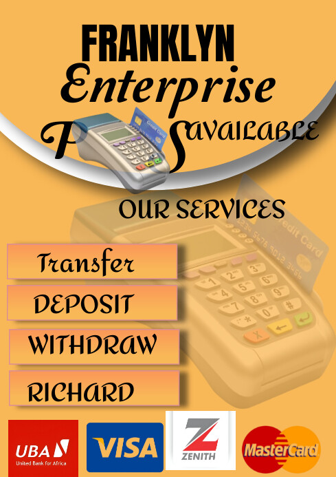 Orange Pastel Atm Credit Card A4 Template | PosterMyWall