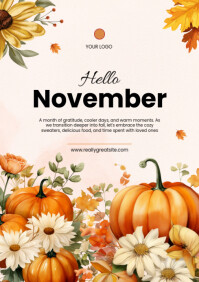 Joyful Hello November Poster Template | PosterMyWall