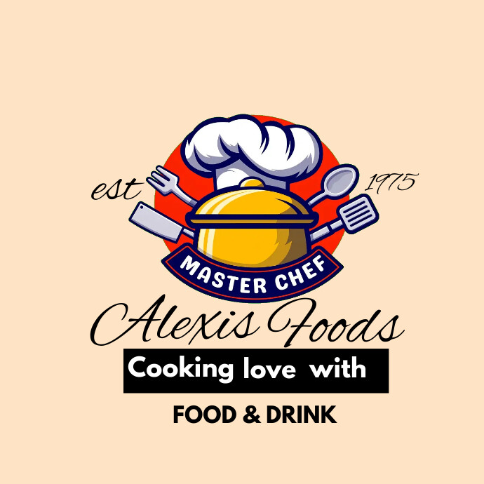 Orange Pastel Food Logo Templates Logo | PosterMyWall