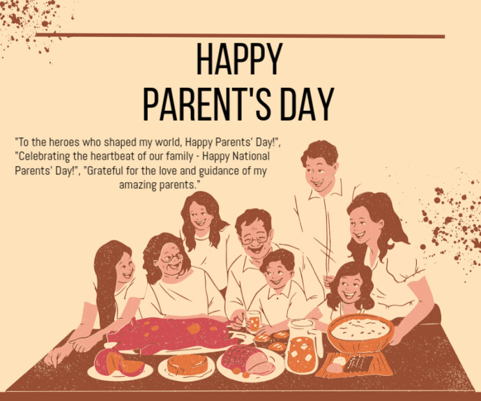 Orange Pastel Global Parents Day Medium Rectangle Template | PosterMyWall