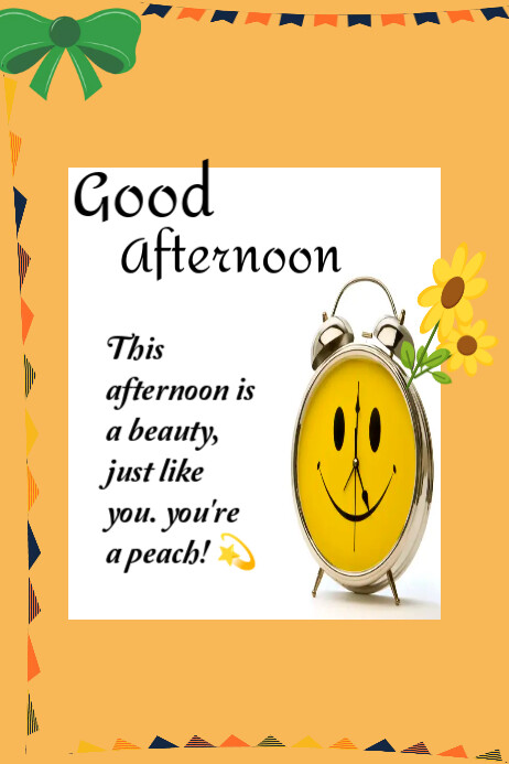 Orange Pastel Good Afternoon Poster Template | PosterMyWall