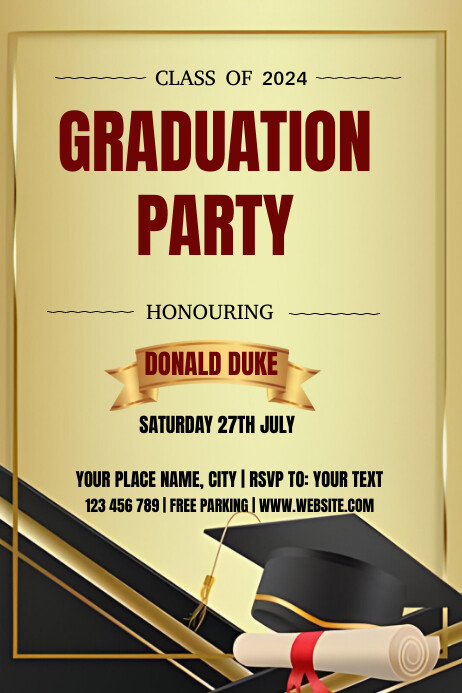 Modèle Orange Pastel Graduation Party Poster | PosterMyWall