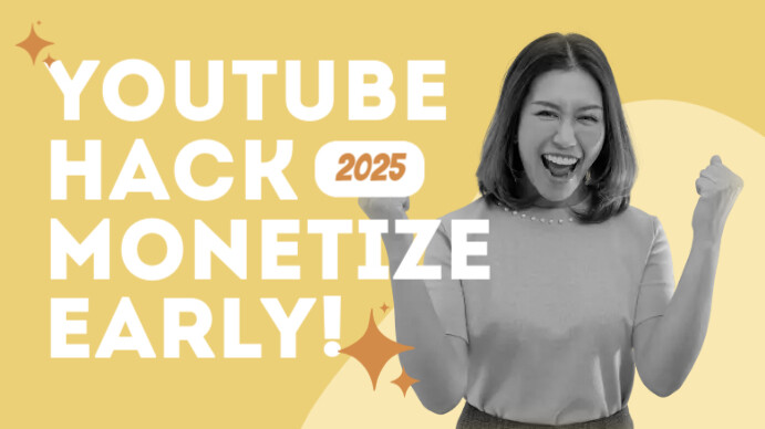 Plantilla de Orange Pastel Hack Monetize Early Youtube Thumbnail | PosterMyWall