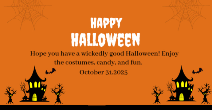 Plantilla de Orange Pastel Halloween Day 31 October 2025 Facebook Group ...