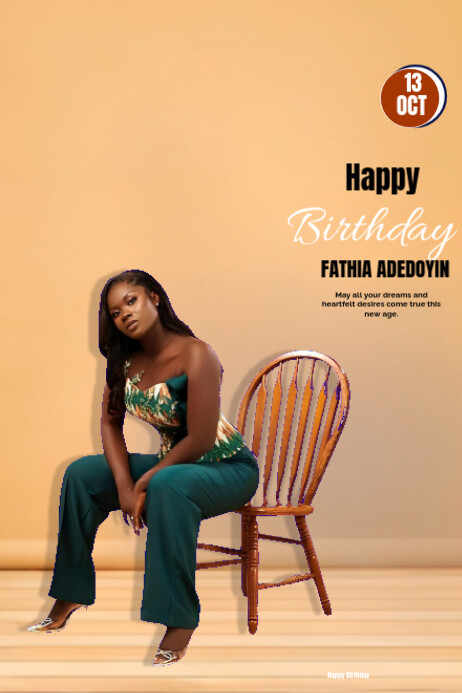 Orange Pastel Happy Birthday Graphics Poster Templat | PosterMyWall