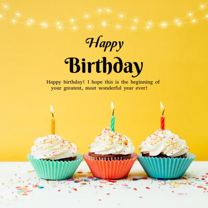 Orange Pastel Happy Birthday Wish Cards Instagram Post Template | PosterMyWall