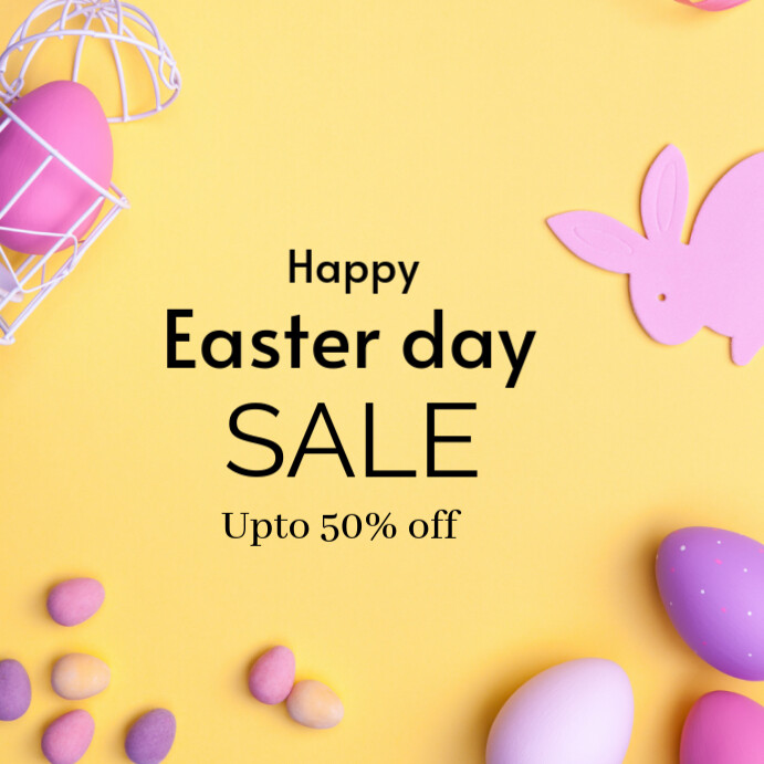 Copy of Orange Pastel Happy Easter Day Sale Banners Instagram Post ...