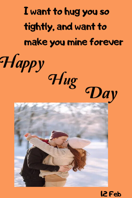 Copy of Orange Pastel Happy Hug Day Poster | PosterMyWall