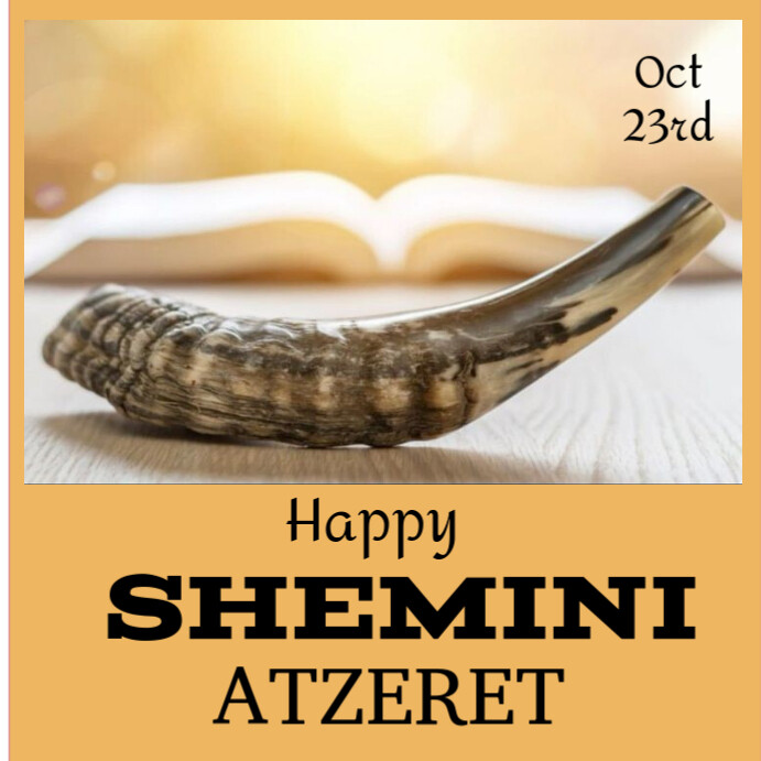 Copy of Orange Pastel Happy Shemini Atzeret Template Instagram Post ...