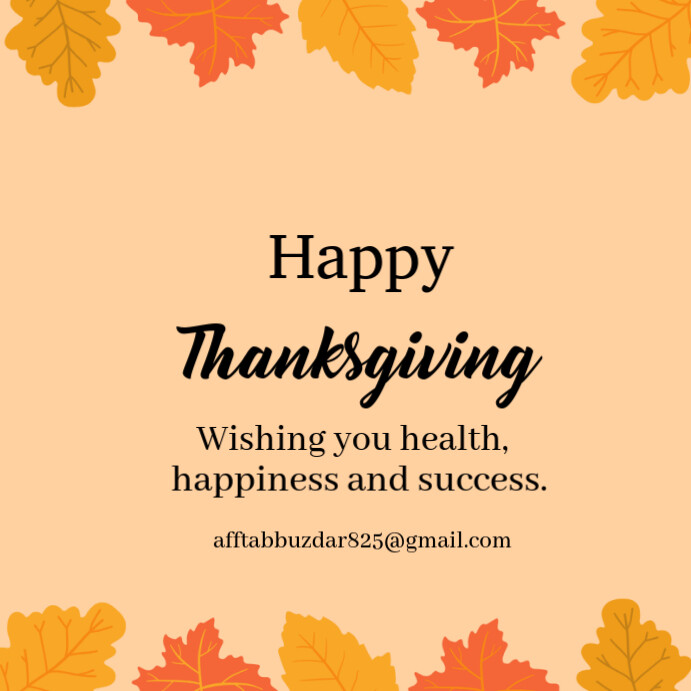 Orange Pastel Happy Thanksgiving Day Flyers Instagram Post Template ...