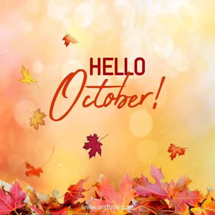 Plantilla de Orange Pastel Hello/october/autumn/falling/leaves/business ...