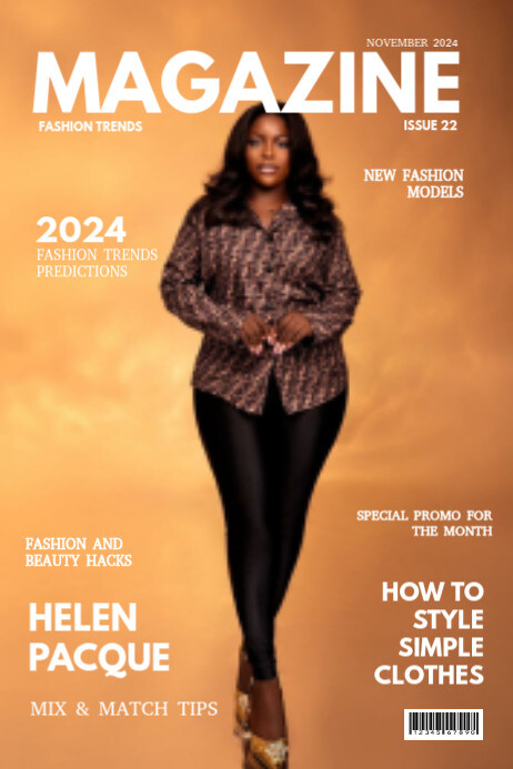 Copy of Orange Pastel Magazine Cover Model Poster | PosterMyWall