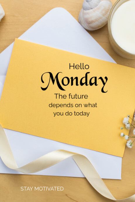 Orange Pastel Monday Motivation Poster Templat | PosterMyWall