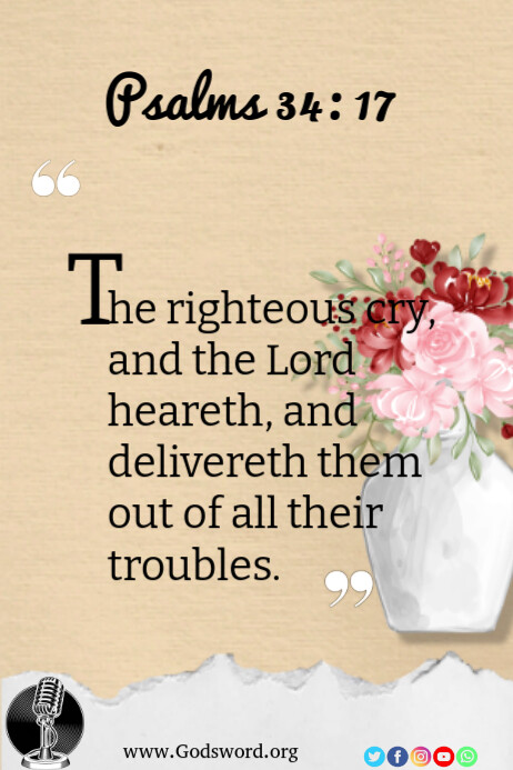 Orange Pastel Rescue In Distress Bible Quote Poster Template | PosterMyWall