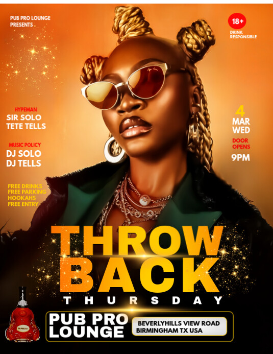 Orange Pastel Throw Back Thursday Party Flyer (us Letter) Template ...
