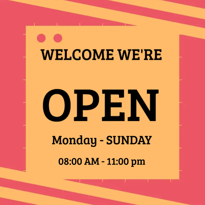 Copy of Orange Pastel We're Open Now Templates Insta | PosterMyWall