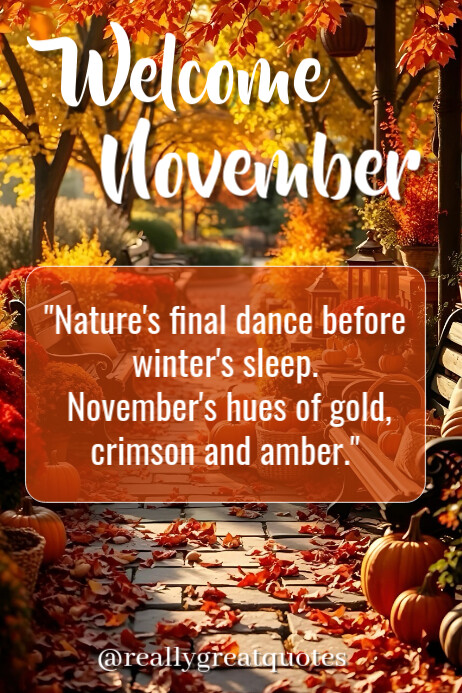 Orange Pastel Welcome November Poster Template | PosterMyWall