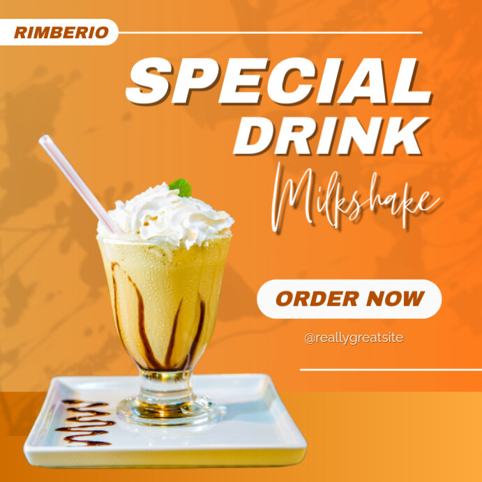 Plantilla de Orange Playful Milkshake Instagram Post | PosterMyWall