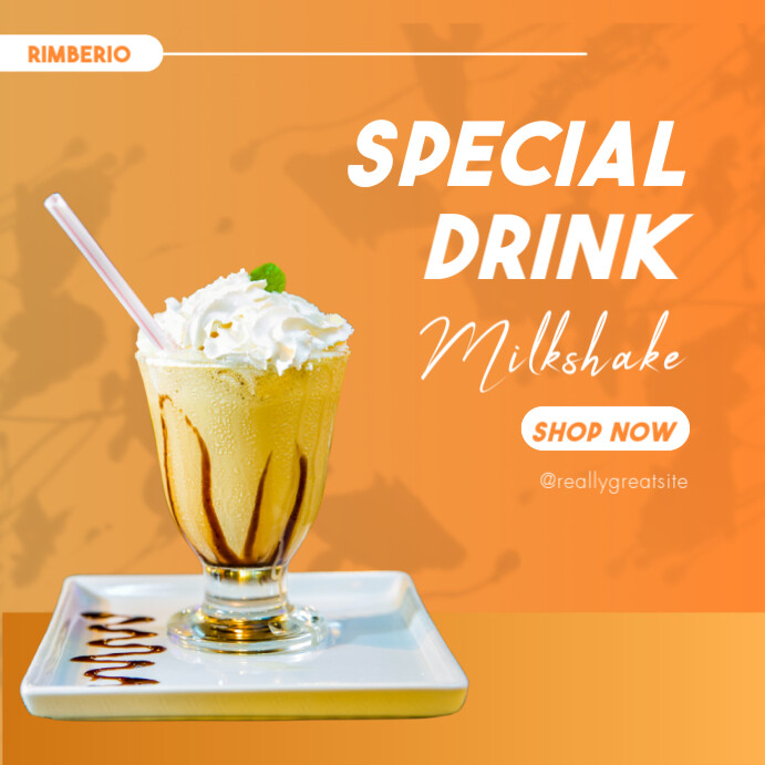 Orange Playful Milkshake Instagram Post Template | PosterMyWall