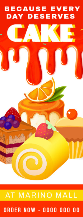 orange professional and Illustrative cake flyer template | PosterMyWall
