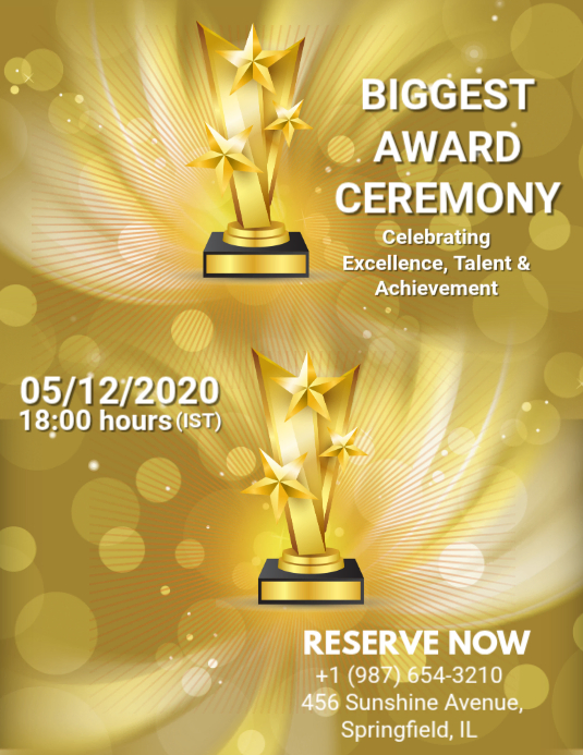 Orange Professional Award Ceremony Flyer Template | PosterMyWall