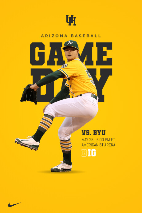 Copy of Orange Professional Baseball Gameday Poster | PosterMyWall
