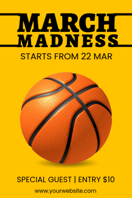 Orange Professional Basketball Gameday Poster Template | PosterMyWall