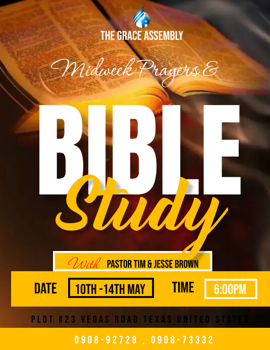 Orange Professional Bible Study Flyer (us Le Templat | PosterMyWall