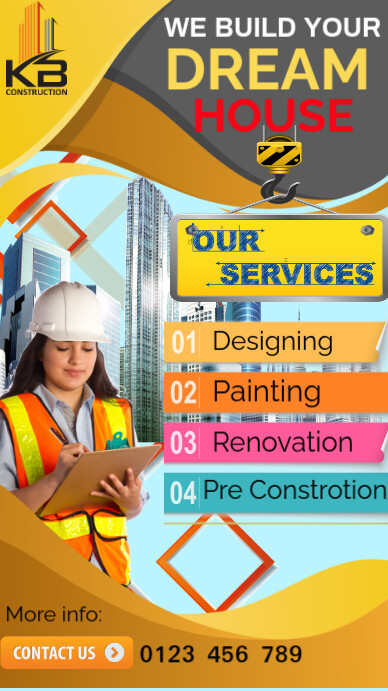 Copy of Orange Professional Build Your Dream House Instagram Story | PosterMyWall