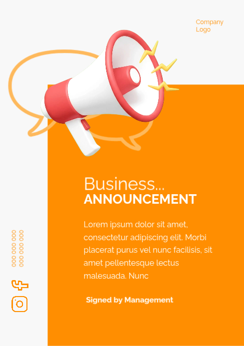Orange Professional Business Announcement A4 Poster Template A4 ...