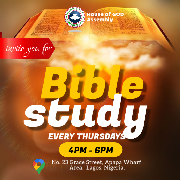 Plantilla de Orange Professional Church Bible Study Flyers Instagram ...