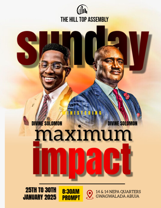 Copy of Orange Professional Church Flyer (us Letter) | PosterMyWall