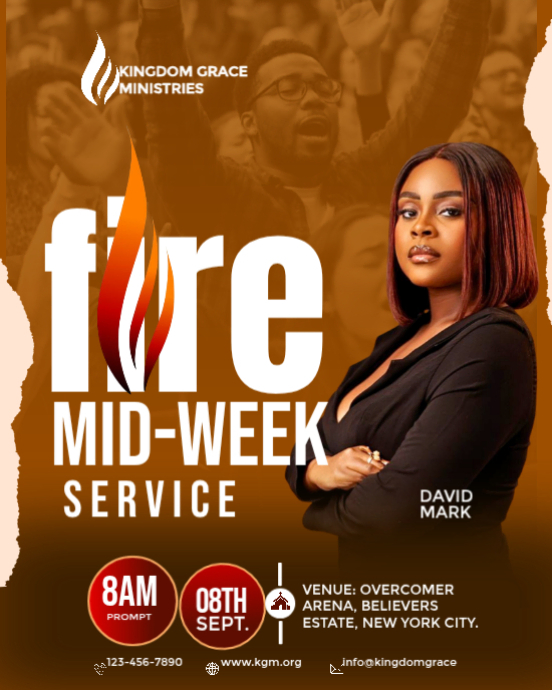 Orange Professional Church Flyers Instagram Portrait Template ...