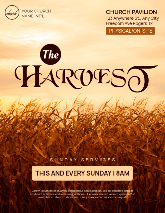 Orange Professional Church Service Flyer (us Letter) Template ...