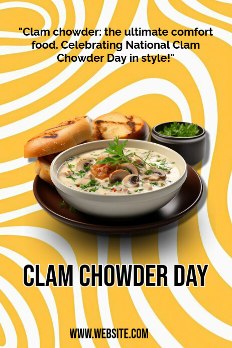 Copy of Orange Professional Clam Chowder Day Poster | PosterMyWall