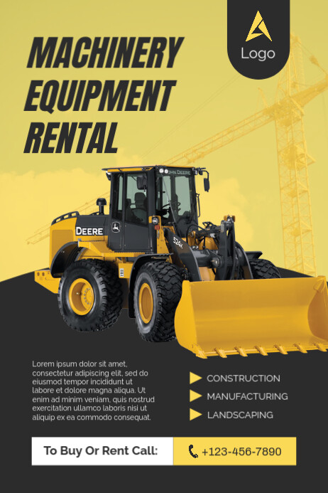 Orange Professional Construction Company Poster Template | PosterMyWall