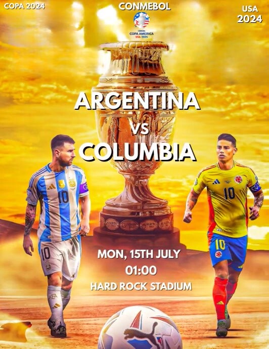 Orange Professional Copa America 2024 Final A Template | PosterMyWall