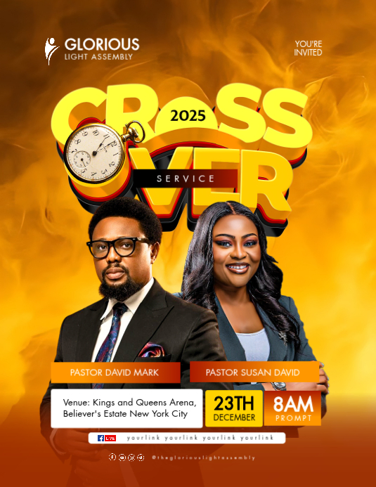 Copie de Orange Professional Crossover Night Flyer, Watch Night Church ...