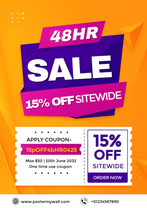 Orange Professional Discount Sale A5 Template | PosterMyWall