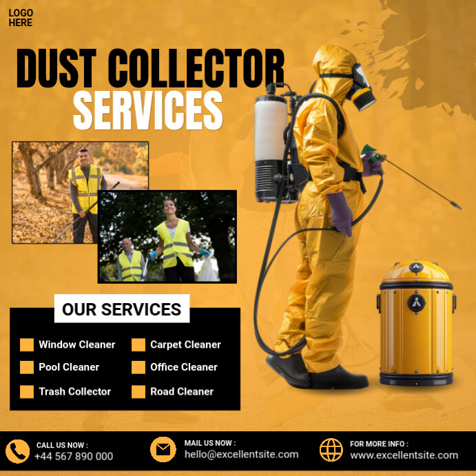 Copy of Orange Professional Dust Collector Services Instagram Post ...