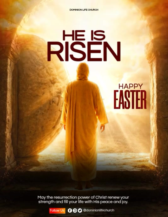 Orange Professional Easter Celebration Flyer Video Template | PosterMyWall