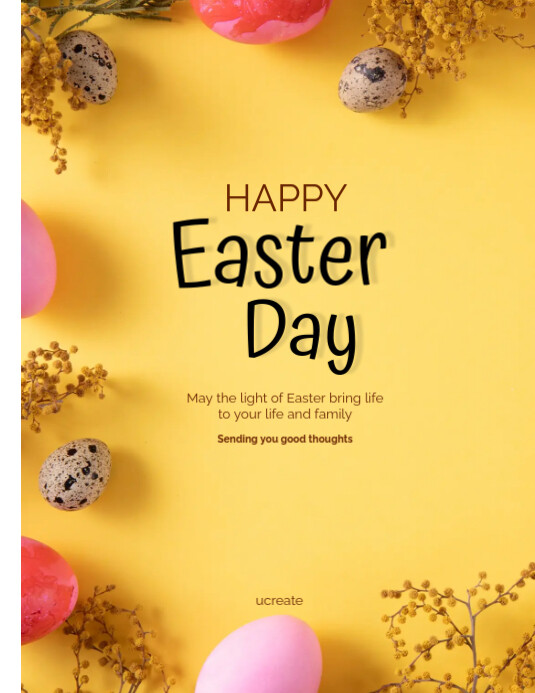 Copy of Orange Professional Easter Day Greetings Flyer (us Letter ...