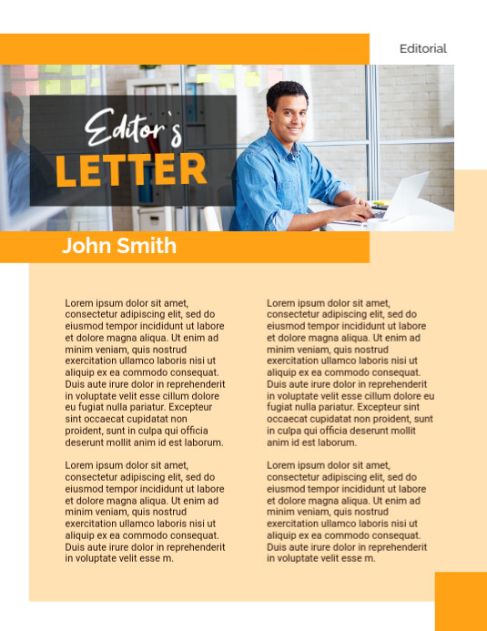 Copy of Orange Professional Editor's Letter Page Design Flyer (us Letter) | PosterMyWall