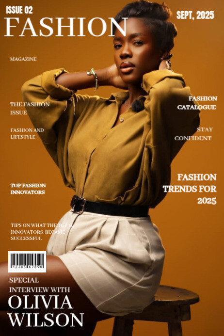Copy of Orange Professional Fashion Magazine Cover Poster | PosterMyWall