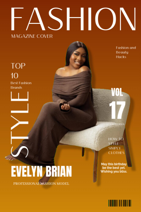 Copy of Orange Professional Fashion Magazine Model Poster | PosterMyWall