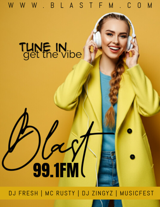 Orange Professional Fm Radio Flyer (us Letter) เทมเพลต | PosterMyWall